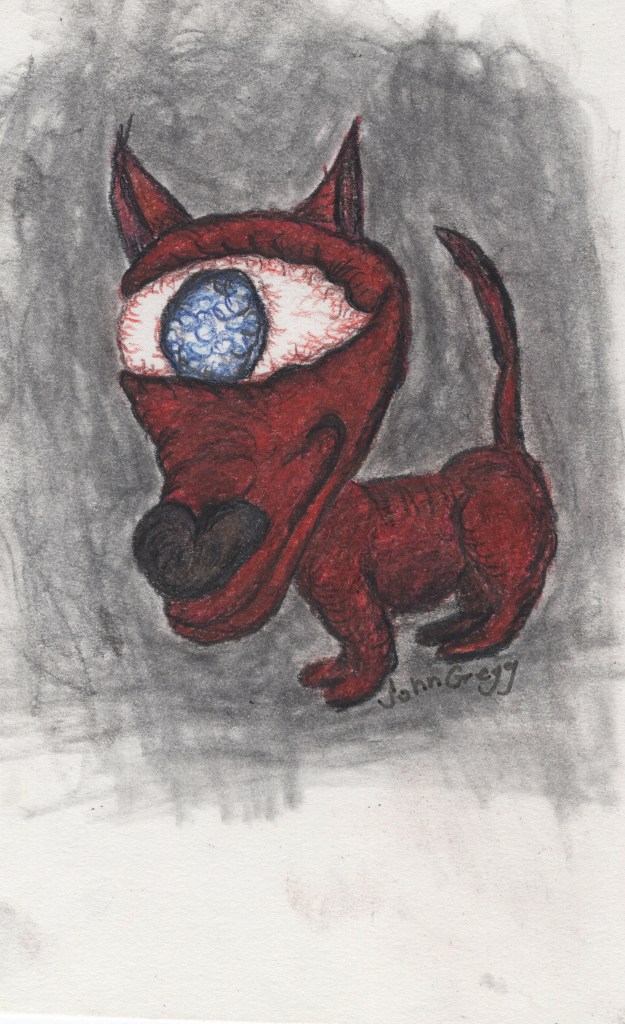 Red Cydog Colored Pencil Art by John Gregg Studios